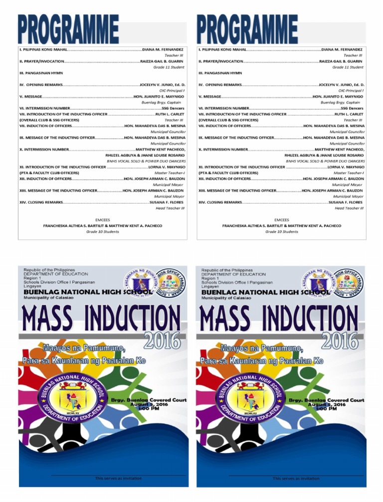 Mass Induction Program Invite | PDF