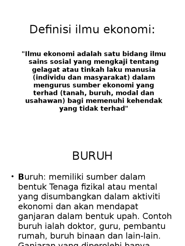 Definisi Ilmu Ekonomi | PDF