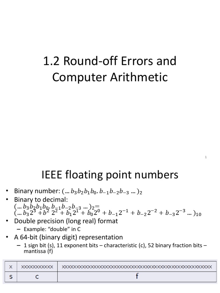 1.2 Round-Off Errors and Computer Arithmetic | PDF