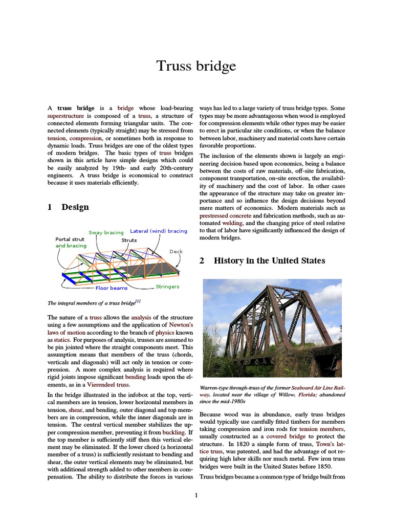 Truss Bridge | PDF | Transport Buildings And Structures | Architectural ...