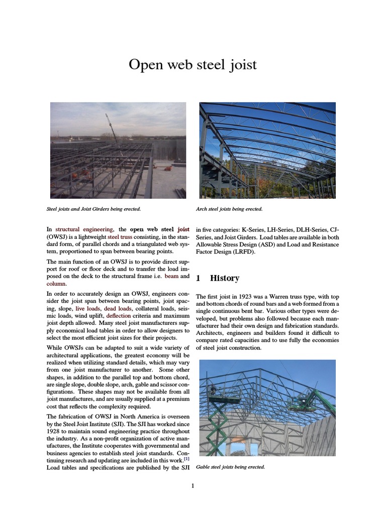 Open Web Steel Joist | PDF | Engineering | Building Engineering