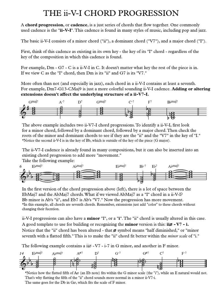 Understanding ii-V-I Chord Progressions | PDF