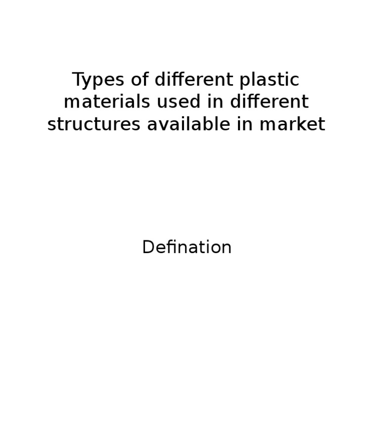 Types of Plastic Materials in Structures | PDF