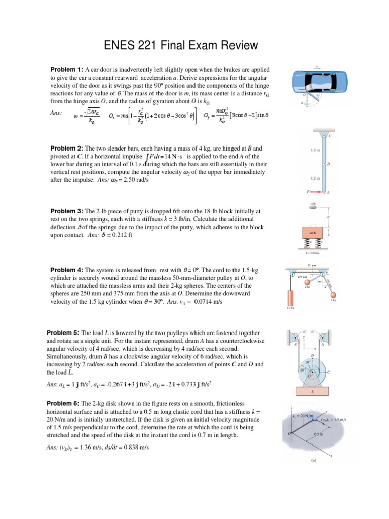 Dynamics Final Exam Practice | PDF | Velocity | Spacetime