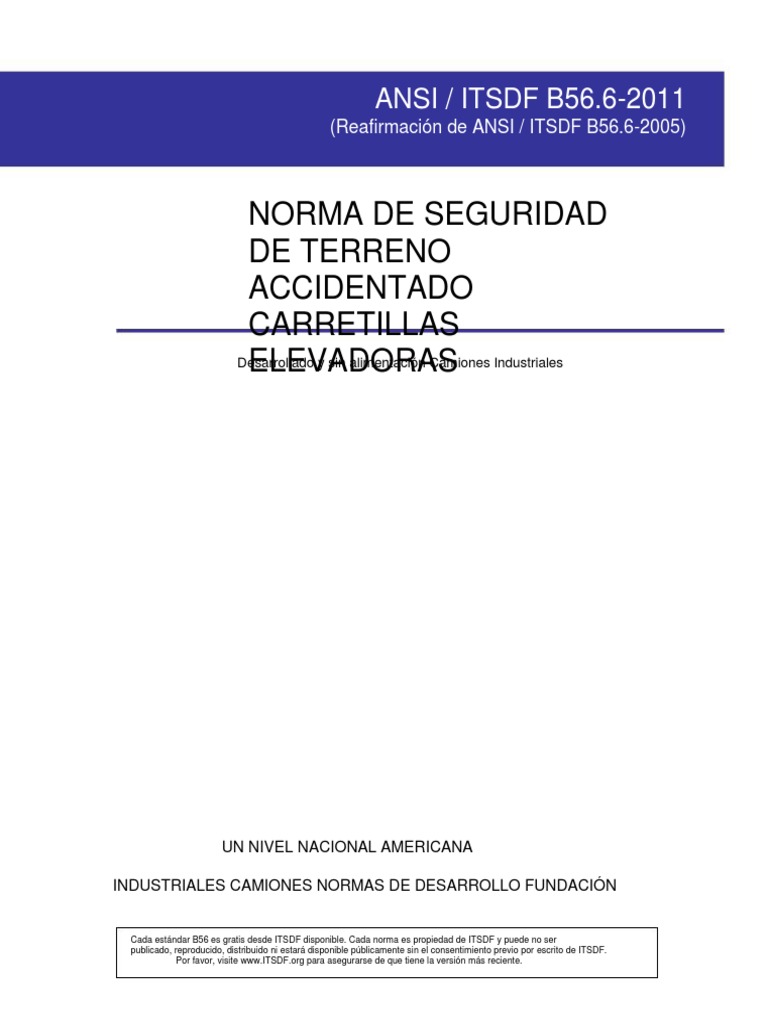 Ansi Itsdf b56.6 2011.en.es | Máquina elevadora | Ascensor