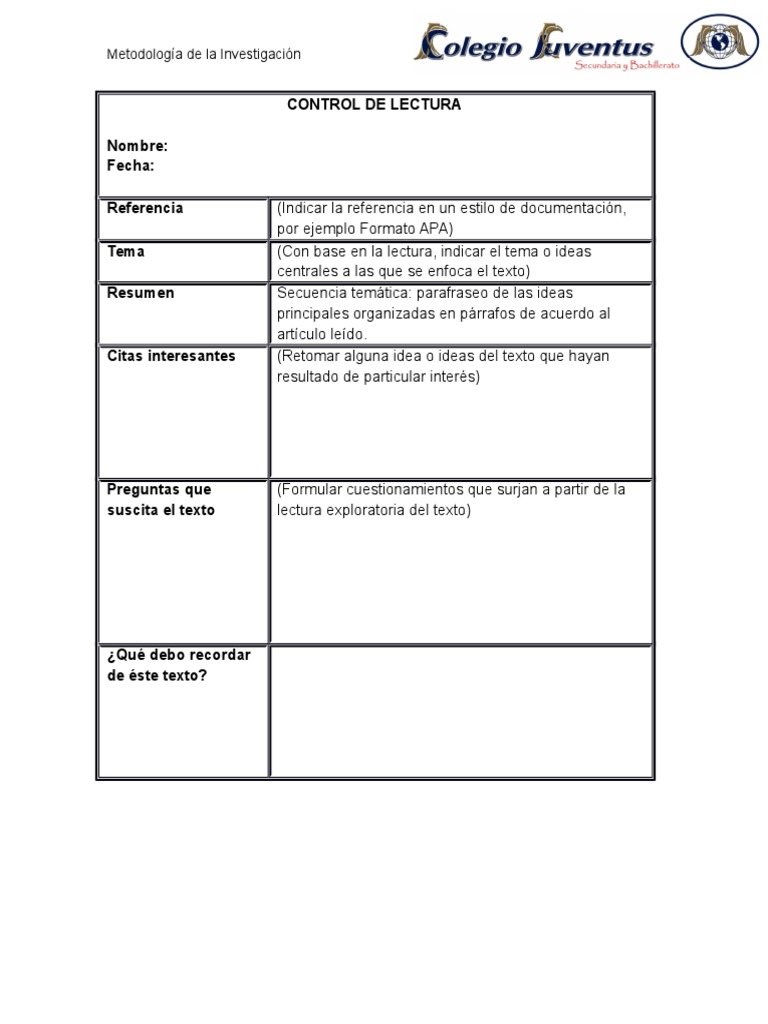 Control de Lectura