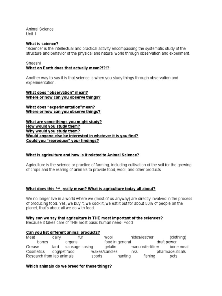 Introduction to Animal Science Basics | PDF | Agriculture | Wildlife