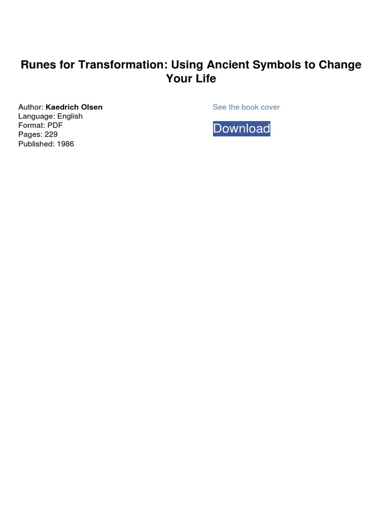 Runes For Transformation Using Ancient Symbols To Change Your Life by ...