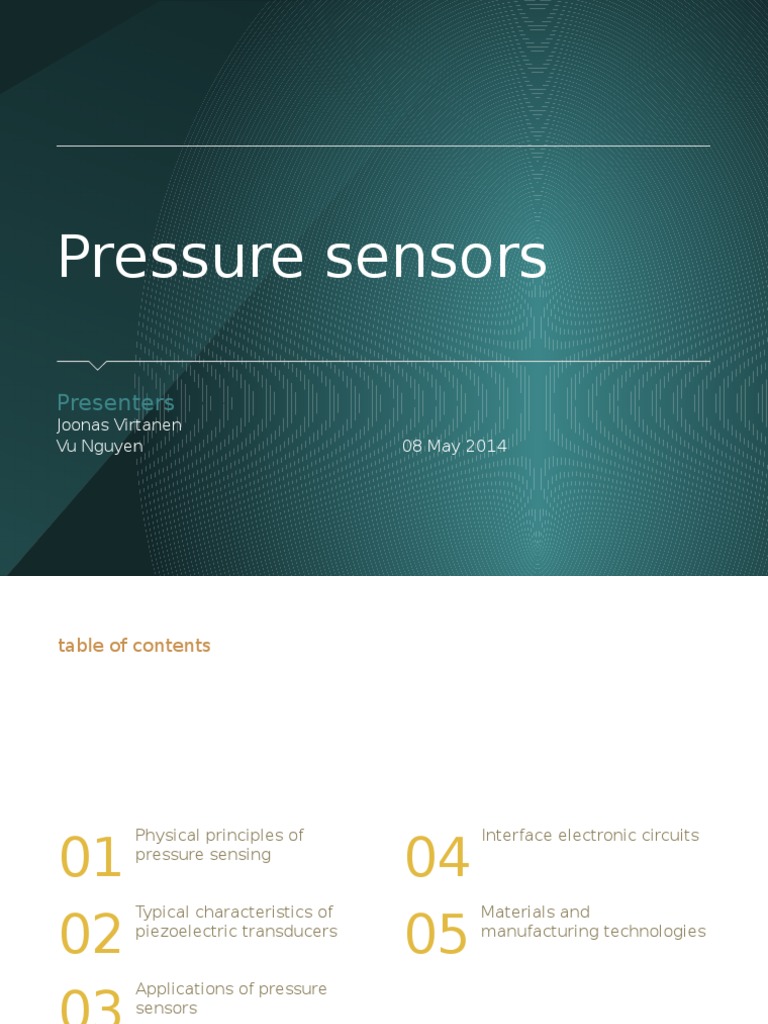 Pressure Sensor Presentation Slides | PDF | Sensor | Piezoelectricity