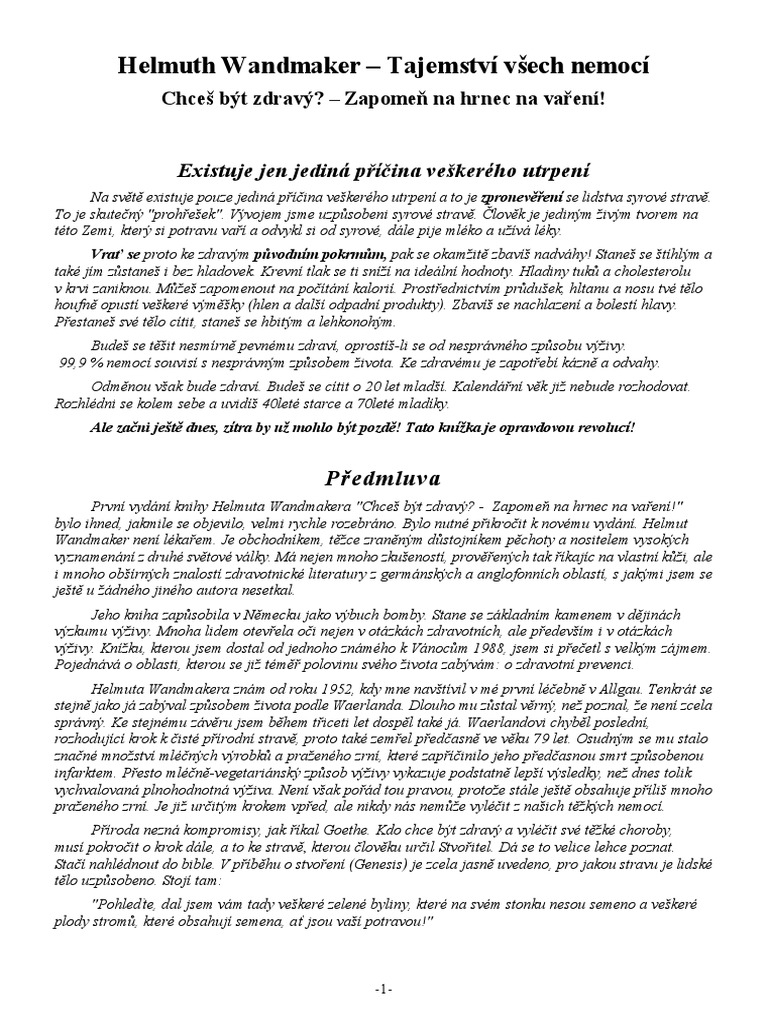 Helmut Wandmaker - Tajemství Všech Nemocí PDF | PDF