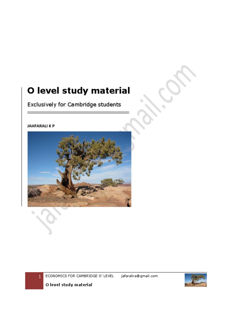 O Level Economics Study Material Guide | PDF | Demand | Price ...