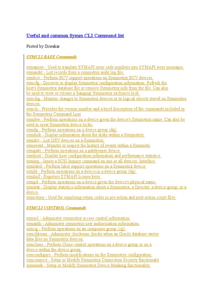 Useful and Common Symm CLI Command List | PDF | Command Line Interface ...