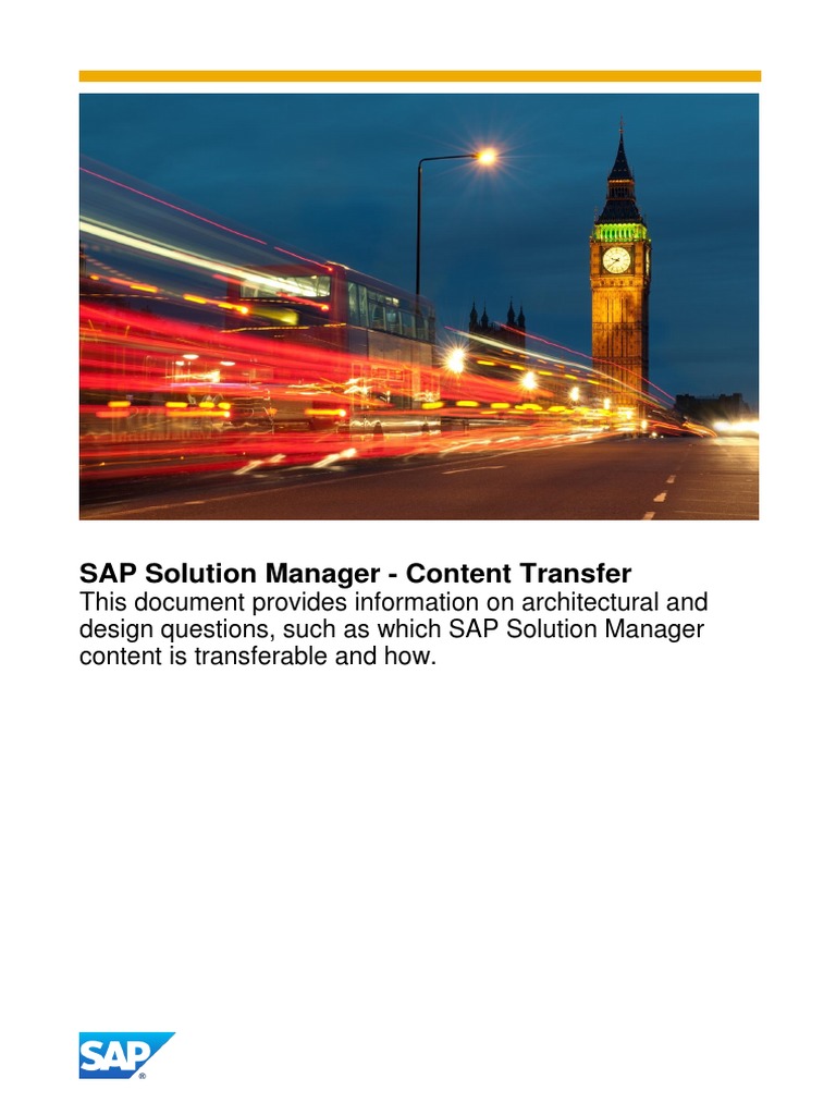 SolMan Content Transferv17 | PDF | Business Intelligence | Business Process