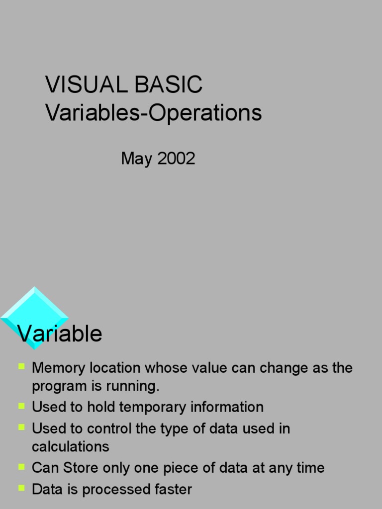 Visual Basic 6 Variables Pdf Data Type Variable Computer Science