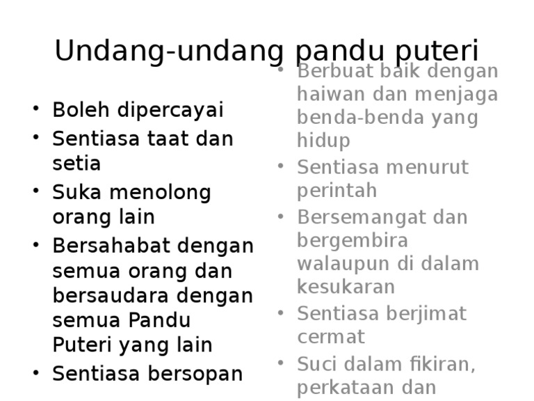 Undang-Undang Pandu Puteri | PDF