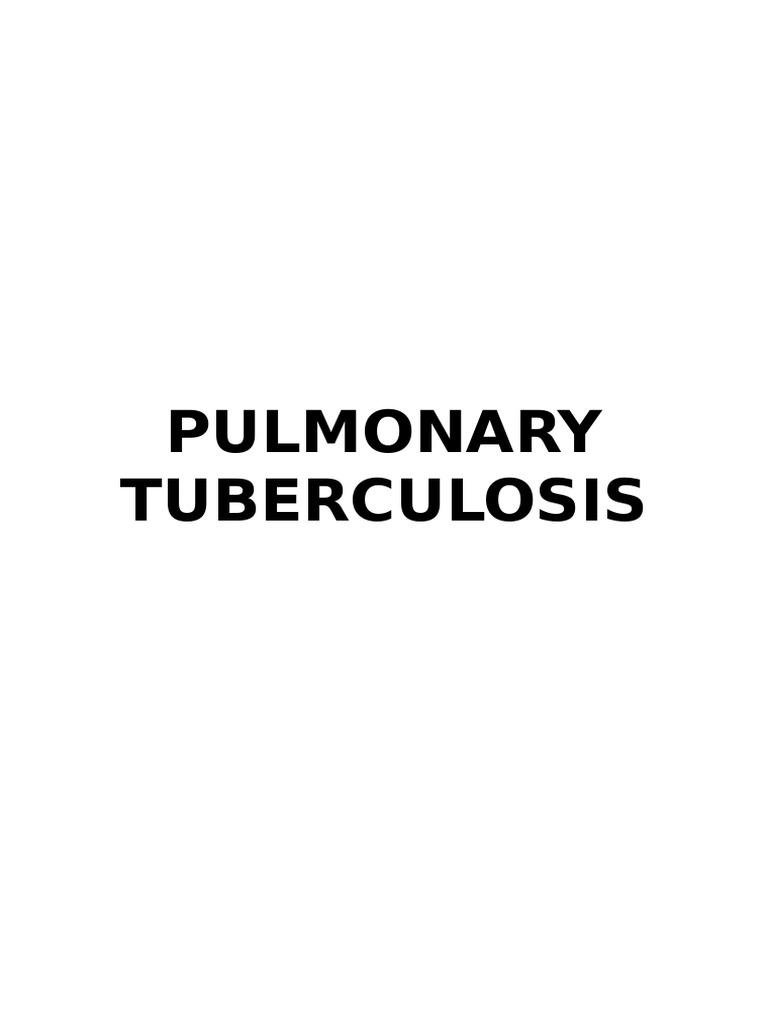 DOH NCP - Pulmonary Tuberculosis Lecture | PDF | Tuberculosis | Adrenal ...