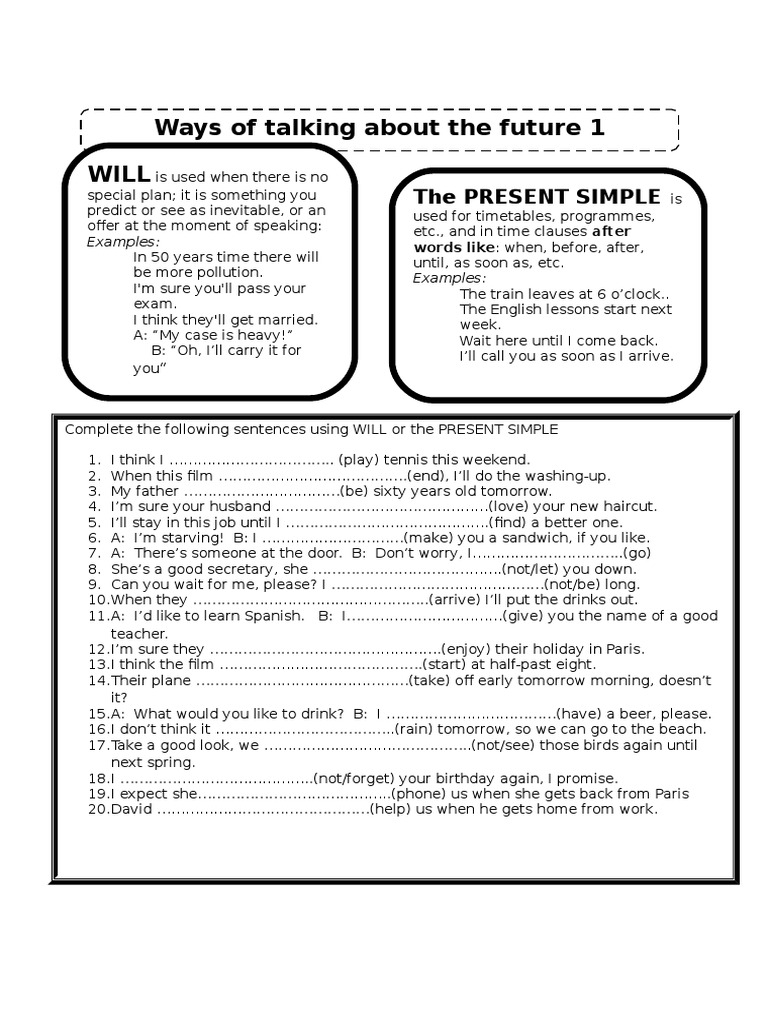 Future Tense Practice Guide | PDF
