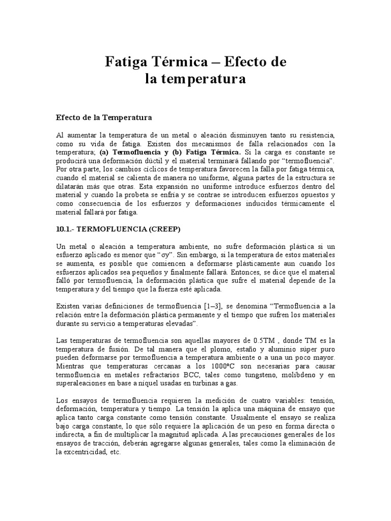 Fatiga Térmica | PDF | Fatiga (material) | Mecánica de fractura