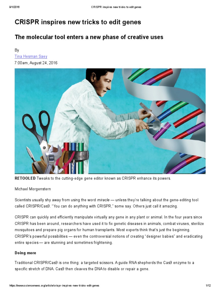 CRISPR Inspires New Tricks To Edit Genes Science News | PDF | Crispr | Gene