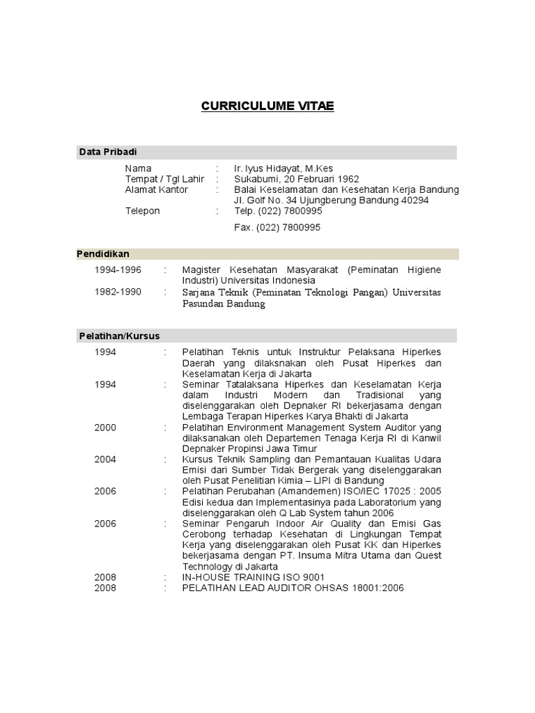 CV Pak Iyus | PDF