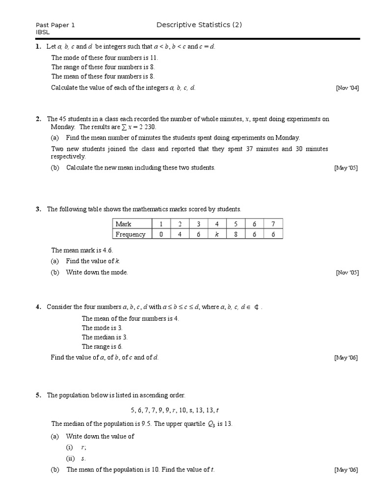 21 Descriptive Statistics Part 2 | PDF | Median | Mean