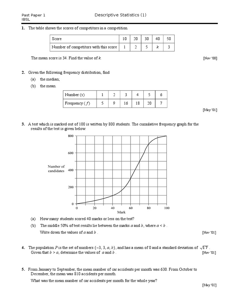 21 Descriptive Statistics Part 1 | PDF | Median | Mean