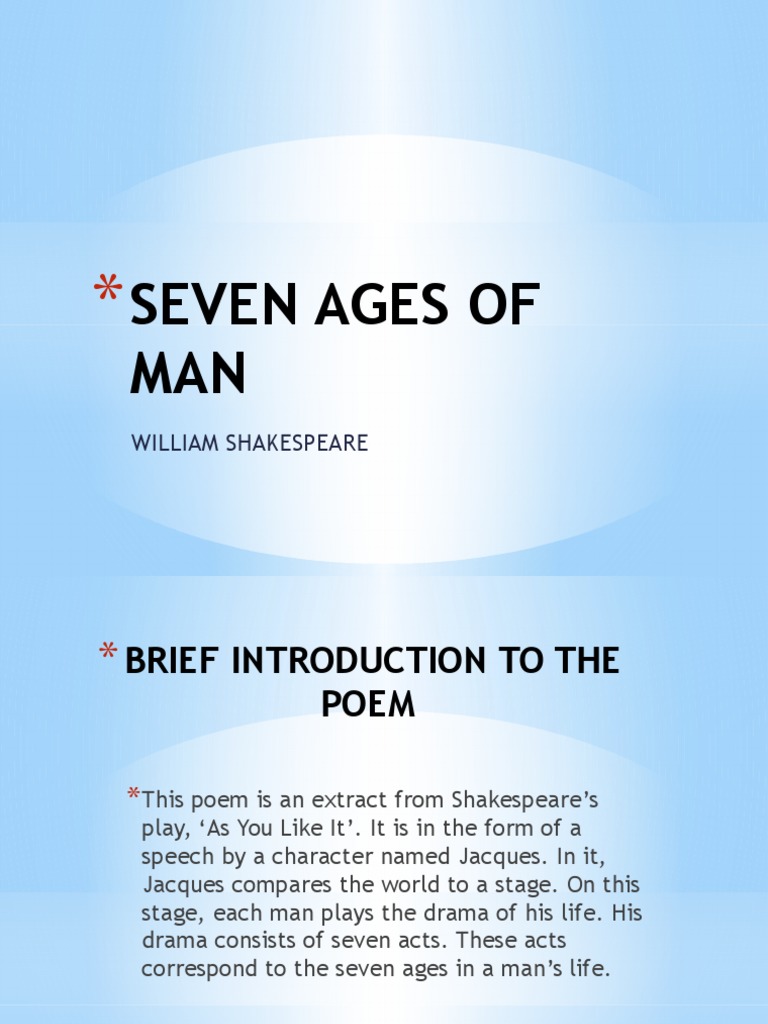 Seven Ages of Man | PDF | Poetry | Rhyme