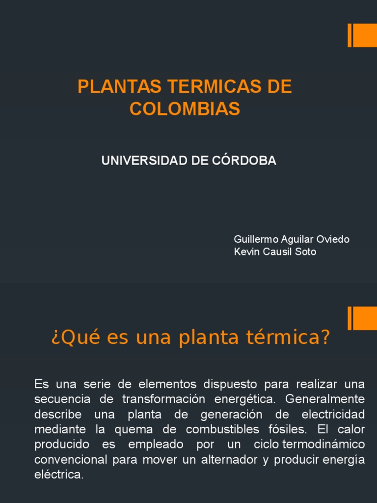 Plantas Térmicas en Colombia: Guía Completa | PDF | Generación ...