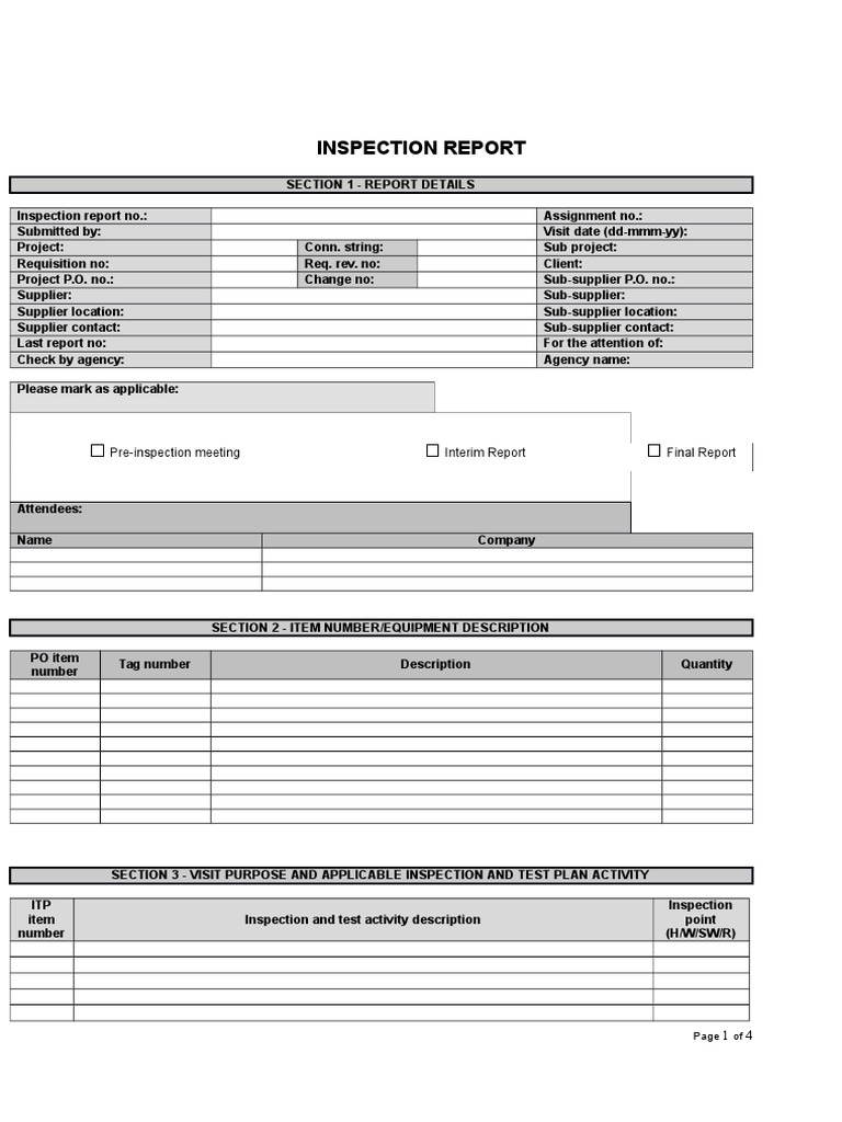 Inspection Report Template | PDF | Business