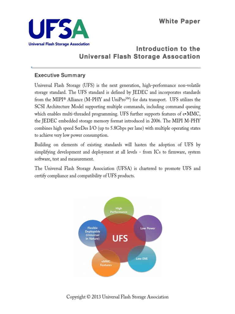 1306 UFSA White Paper PDF | PDF | Tablet Computer | Flash Memory