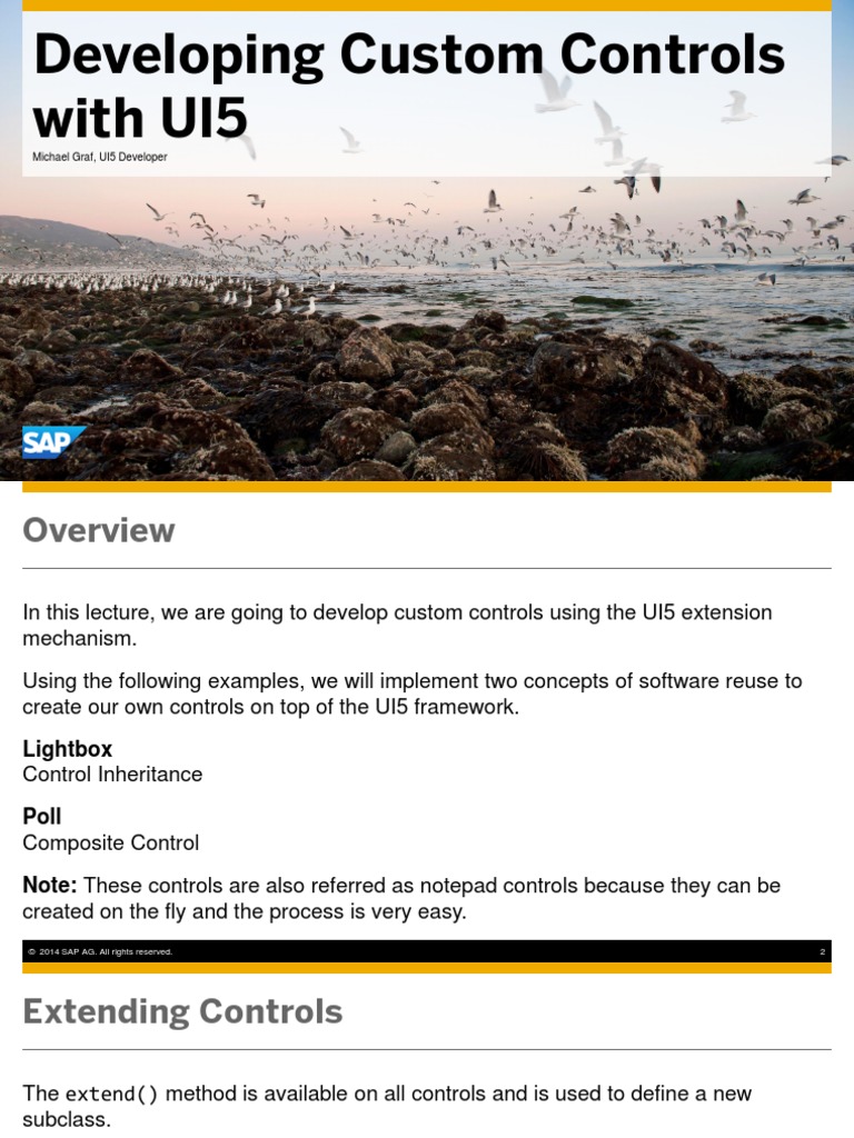 Developing Custom Controls With UI5: Michael Graf, UI5 Developer | PDF
