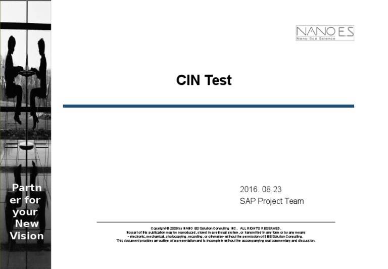 CIN Test: Partn Er For Your New Vision | PDF