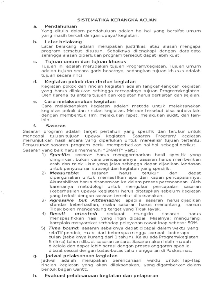 Sistematika Kerangka Acuan | PDF