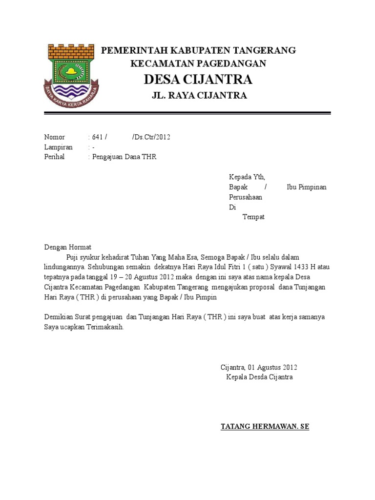 Pengajuan THR | PDF