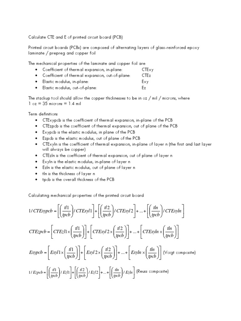 PCB and Laminate Calculations | PDF | Printed Circuit Board | Materials