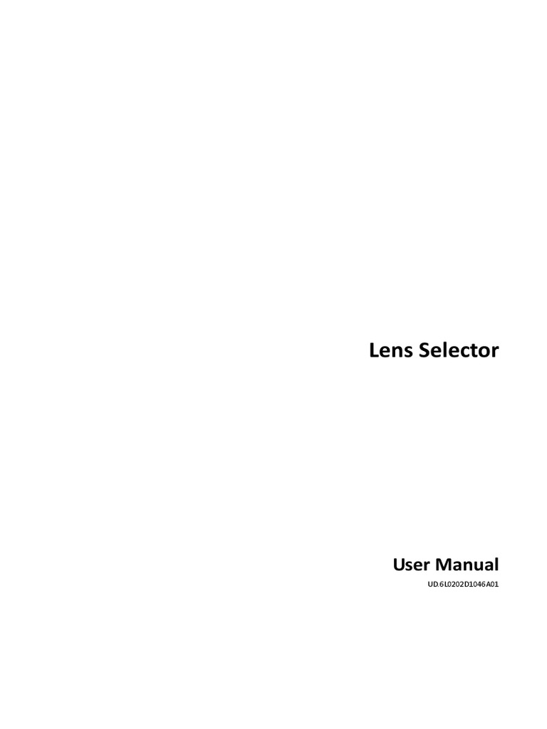 Lens Selector User Manual | PDF | Camera | Simulation
