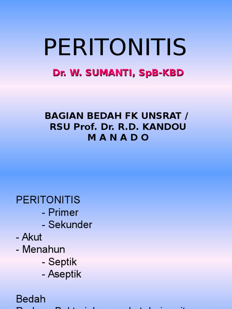 Peritonitis Pdf Pengembangan Diri Kesehatan Holistik