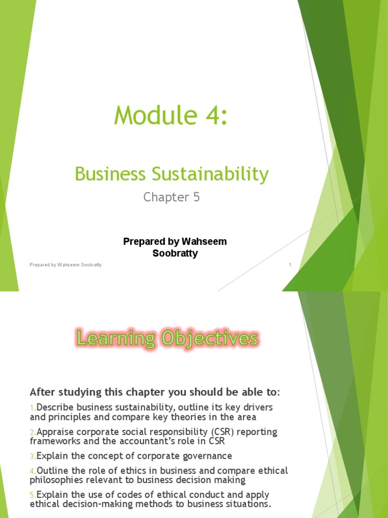 Module 4 - Business Sustainability | PDF | Corporate Social ...