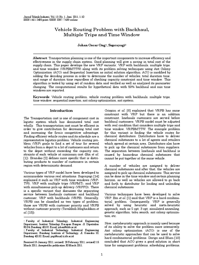 Vehicle Routing Problem | PDF | Metaheuristic | Applied Mathematics