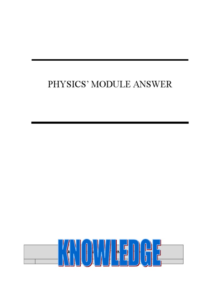 Physics Module Answer | PDF | Electromagnetic Induction | P–N Junction