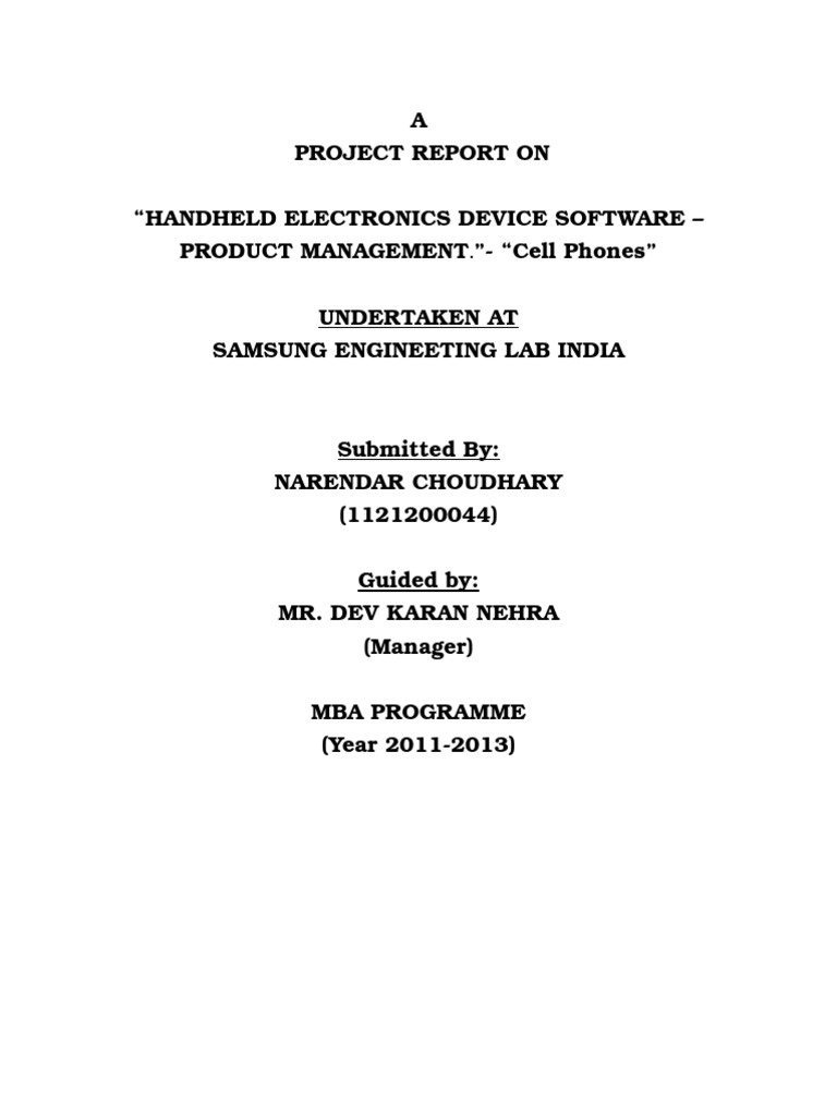 MBA Project Report | Download Free PDF | Nokia | Sprint Corporation