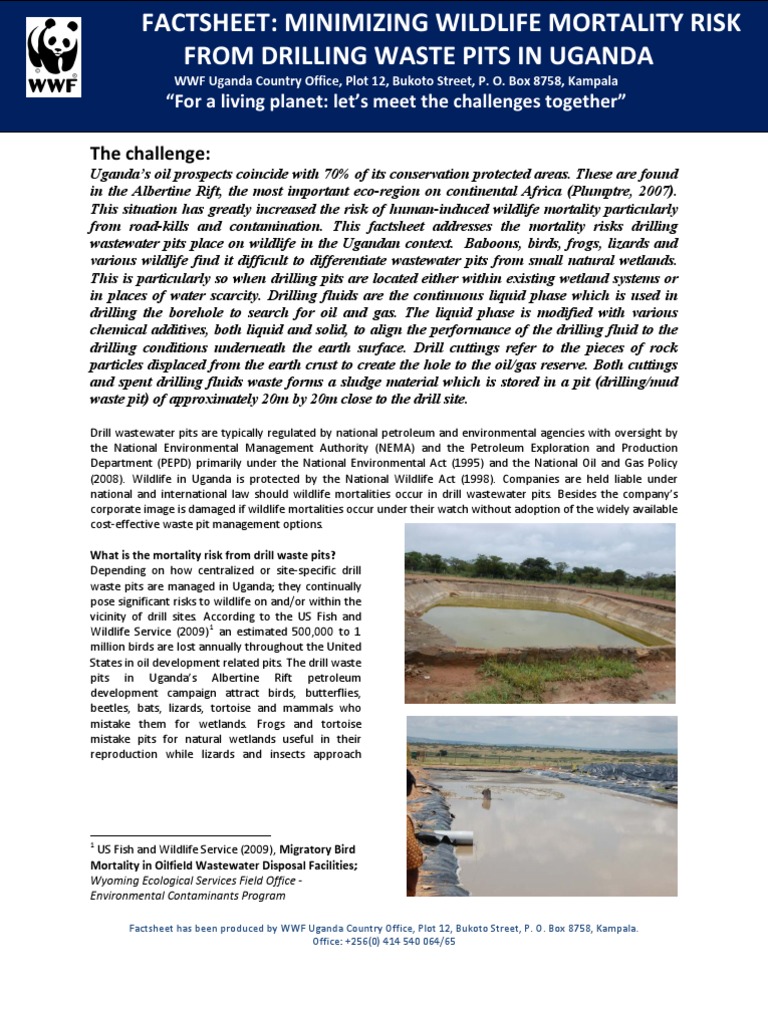 FACTSHEET 1 - Minimizing Wildlife Mortality at Drill Waste Pits | PDF ...