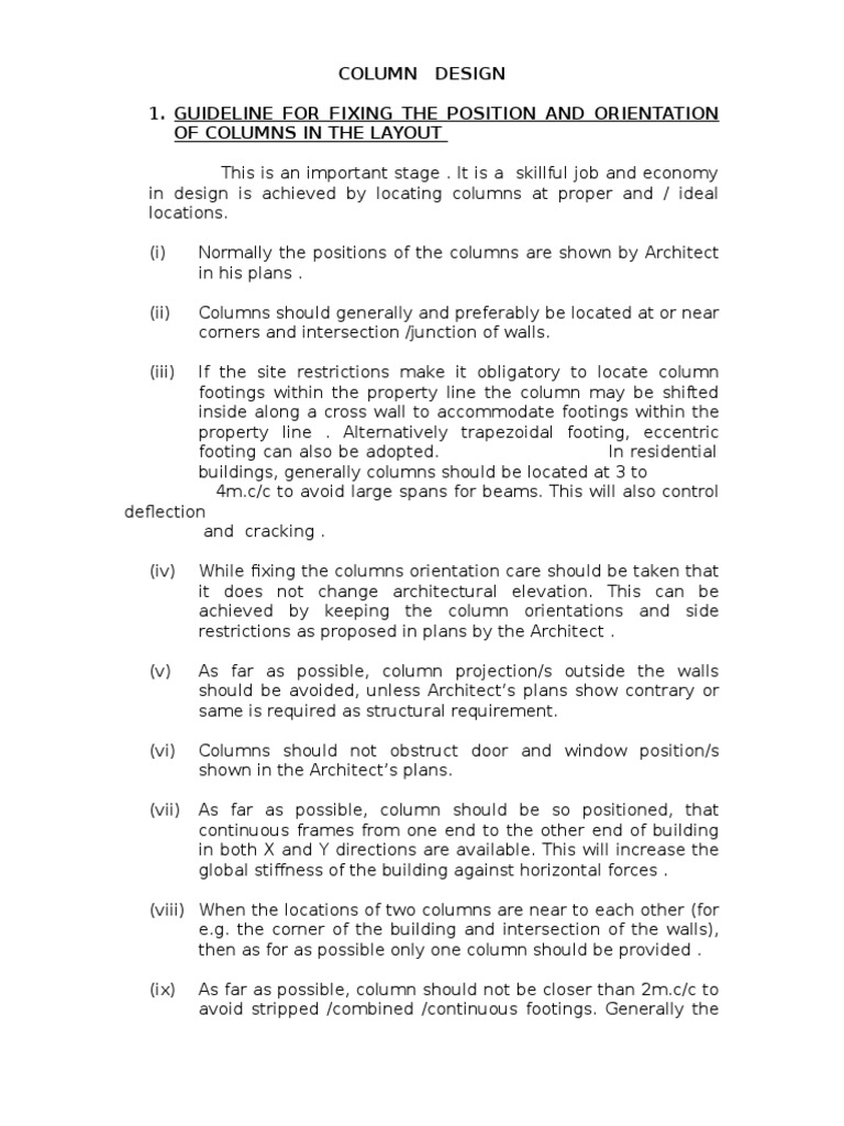 Column 1 | PDF | Column | Framing (Construction)