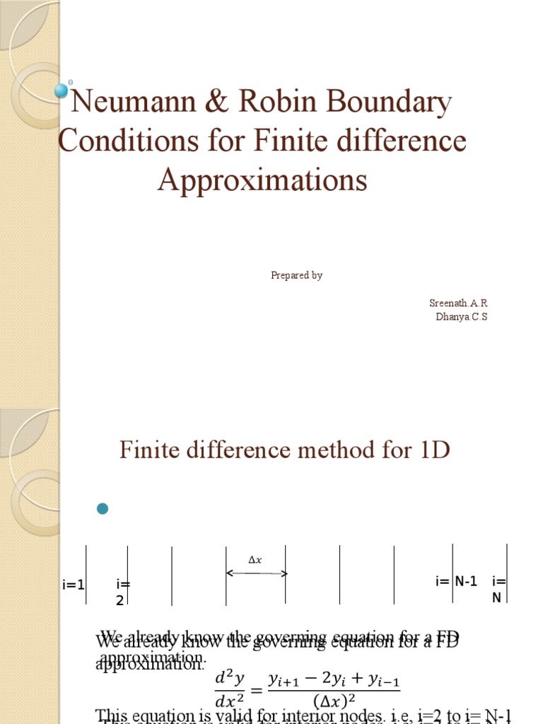 Neumann & Robin Boundary Conditions For Finite Difference | PDF