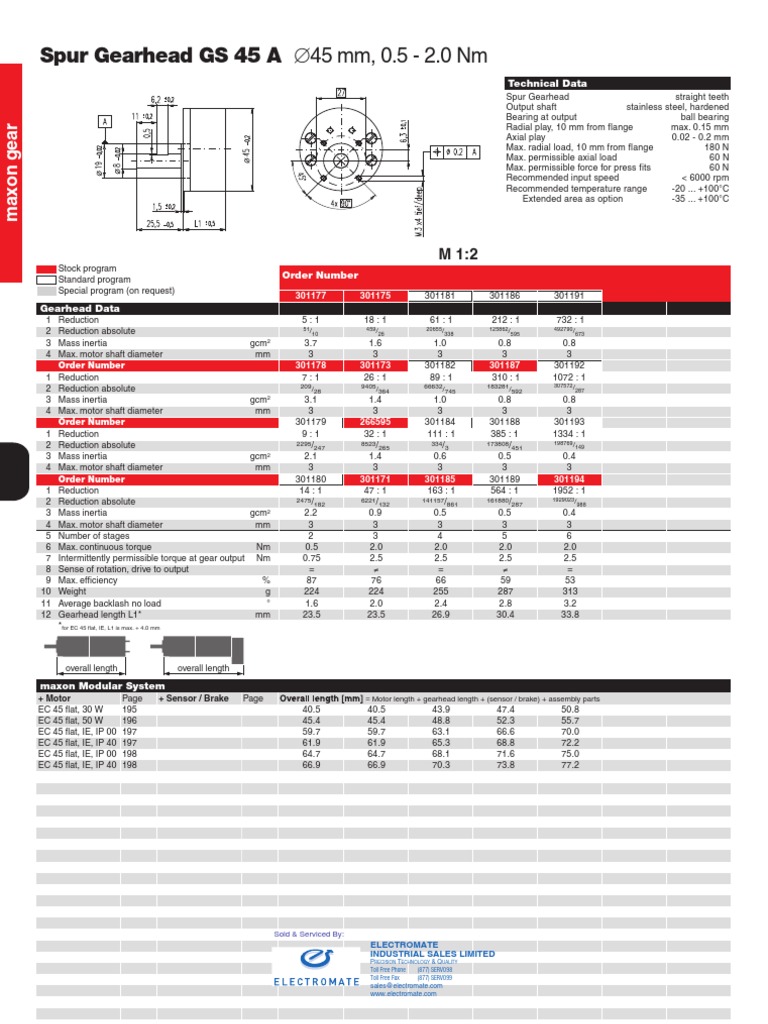 Maxon GS 45 A | PDF | Transmission (Mechanics) | Automotive Technologies