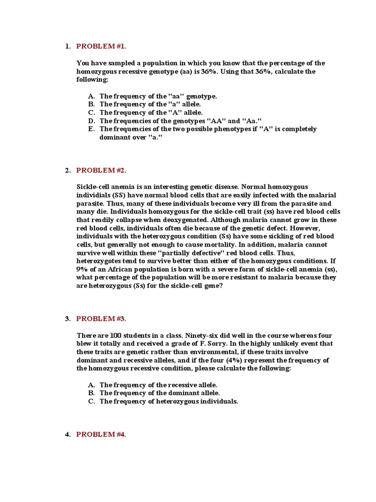 Population Genetics | PDF | Zygosity | Allele