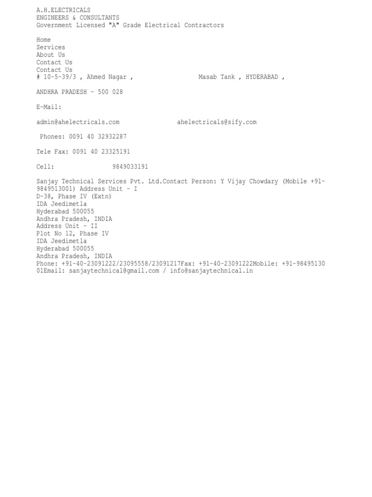 AP Electrical A Grade Contractors | PDF