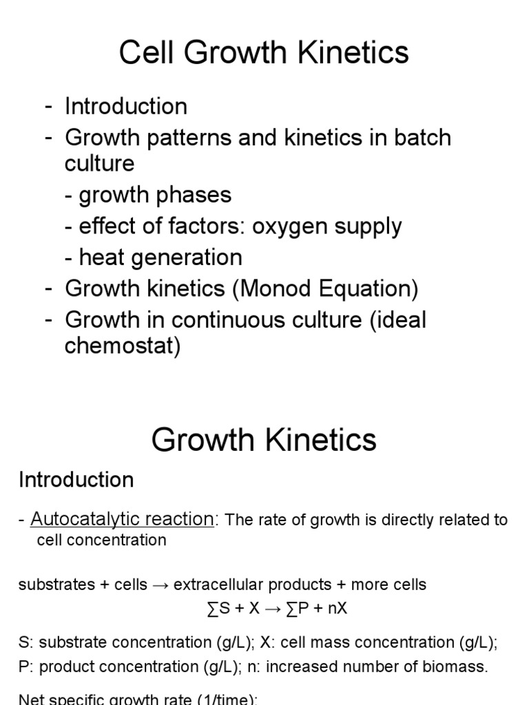 Growth Kinetics Calculation | PDF | Cell Growth | Enzyme Kinetics