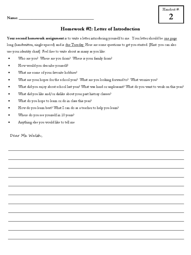 Letter of Introduction Ho | PDF