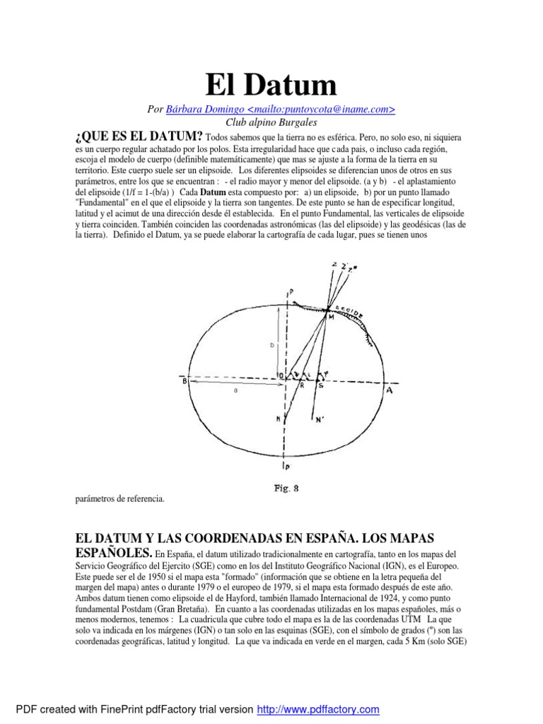 El Datum y su Uso en Cartografía Española | PDF | Mapa | Geofísica